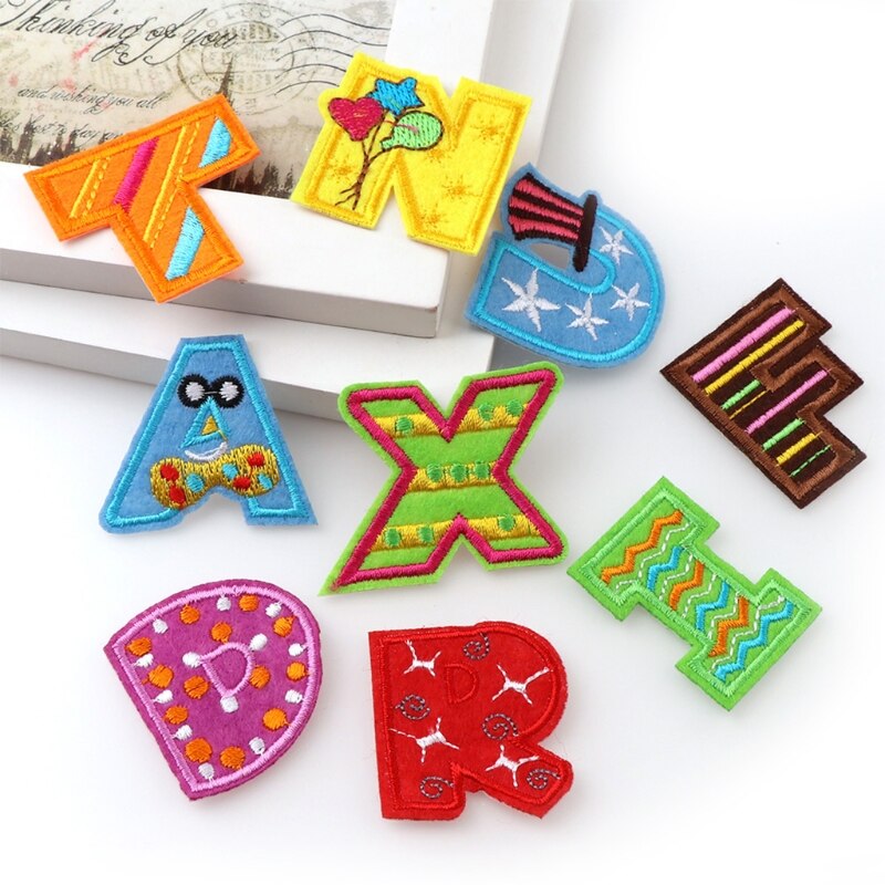 26 PCS Iron on Colorful Letters Patches Applique S... – Grandado