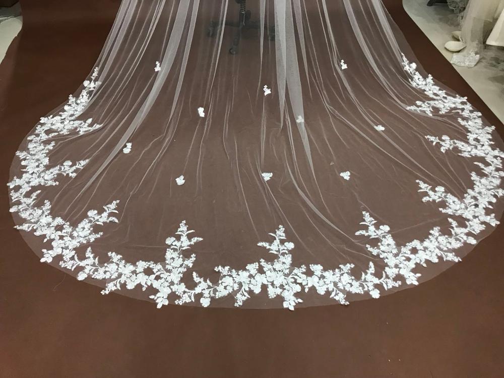 Royal Elegance Real Photo One Layer Wedding Veil W... – Grandado