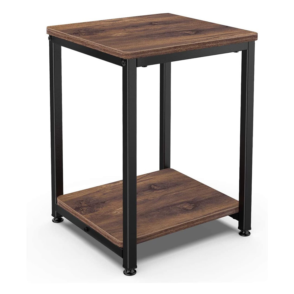 Nightstands Rustic End Table, 2-Tier End Table for... – Grandado