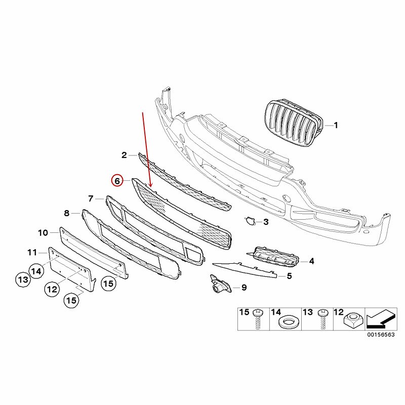 51117163956 Auto voorbumper ventilatie netto Gesch... – Vicedeal