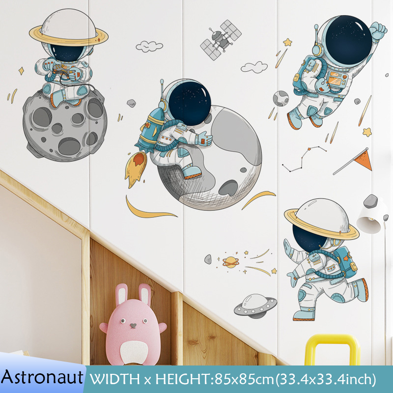 Ruimte Astronaut Muurstickers Voor Kinderen Kamers... – Vicedeal