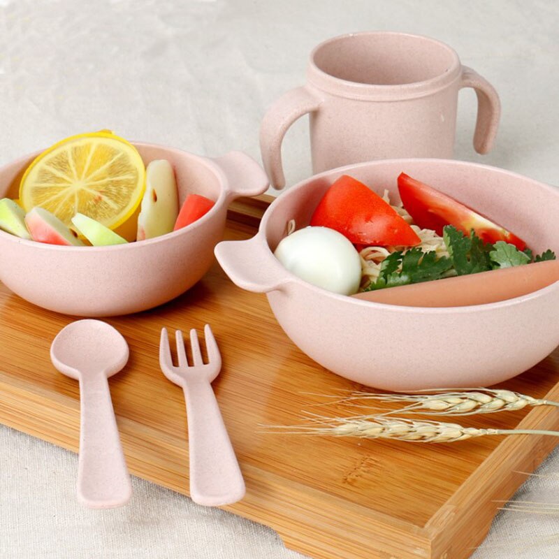 Baby bowl+spoon+fork +cup Feeding Food Tableware S... – Grandado