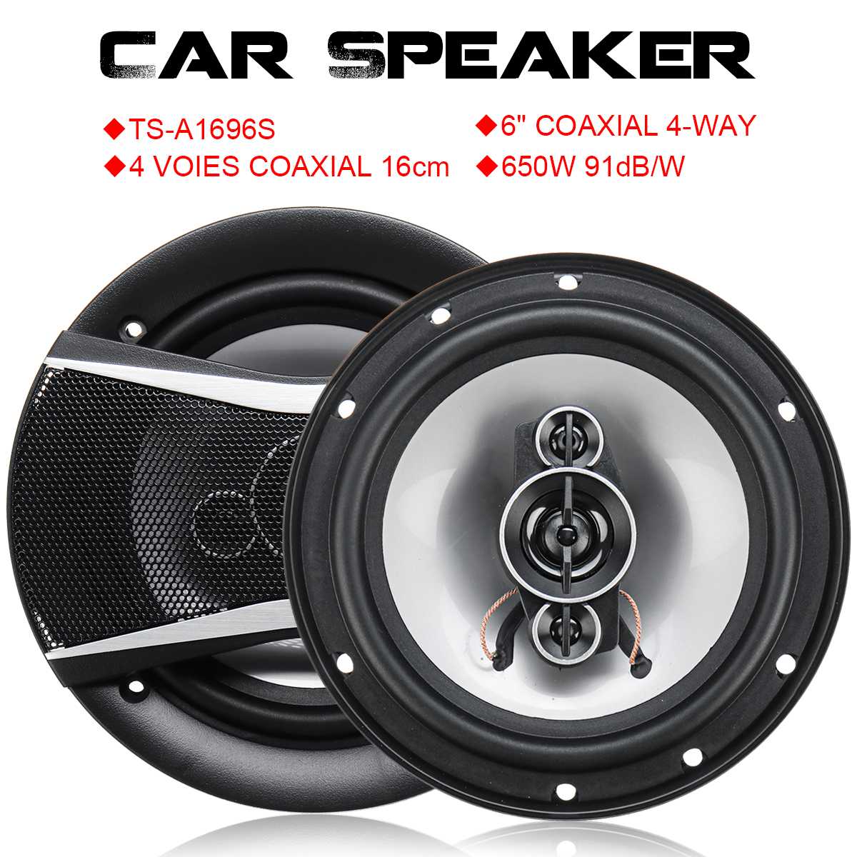 2pcs 6 Inch 650W Car HiFi Coaxial Speaker Vehicle ... – Grandado