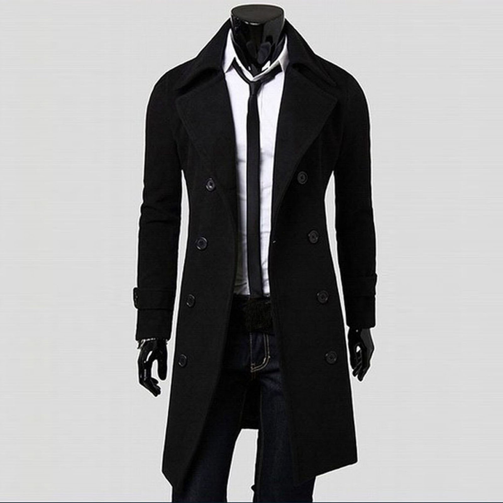 Winter Men Wind Coat Slim Stylish Trench Coat Doub... – Grandado