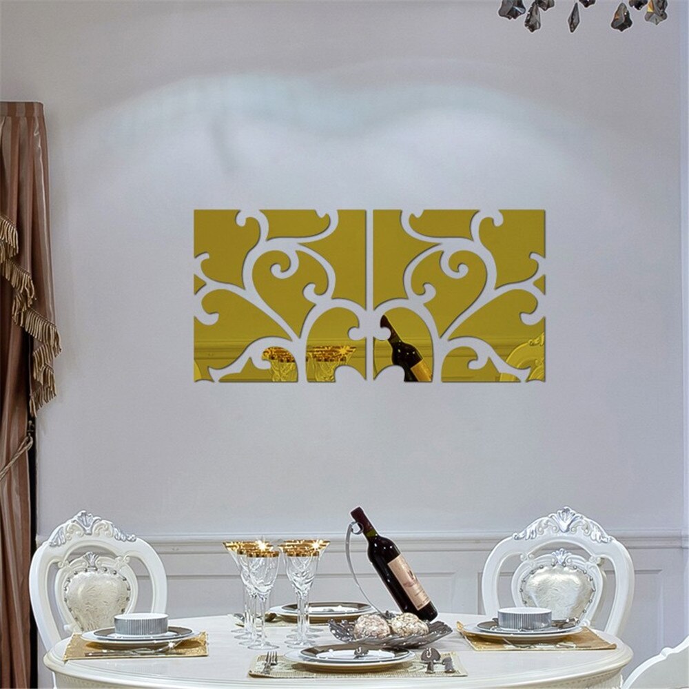 4 PCS Mirror Wall Stickers Room Decor Adhesive Acr... – Vicedeal