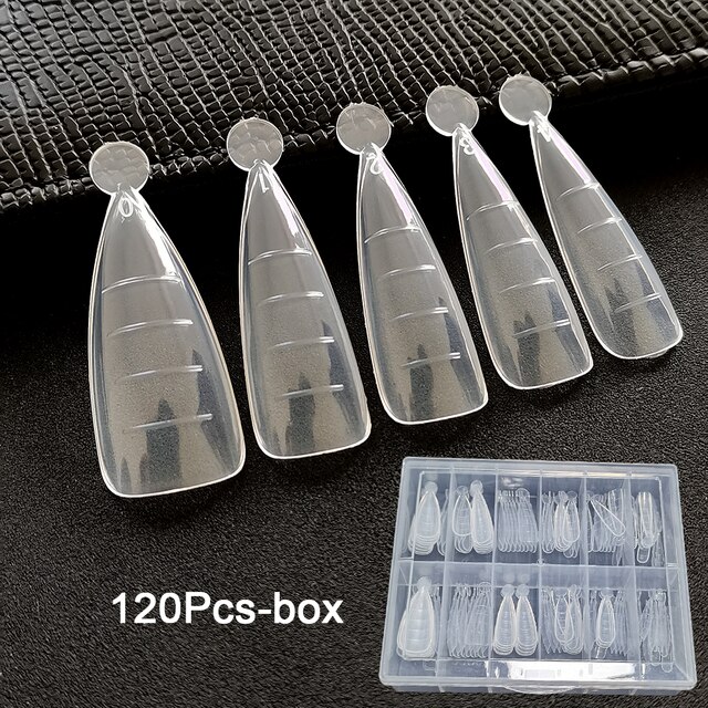 120 PCS/BOX Nail Art Top Extension Forms Quick Bui... – Grandado