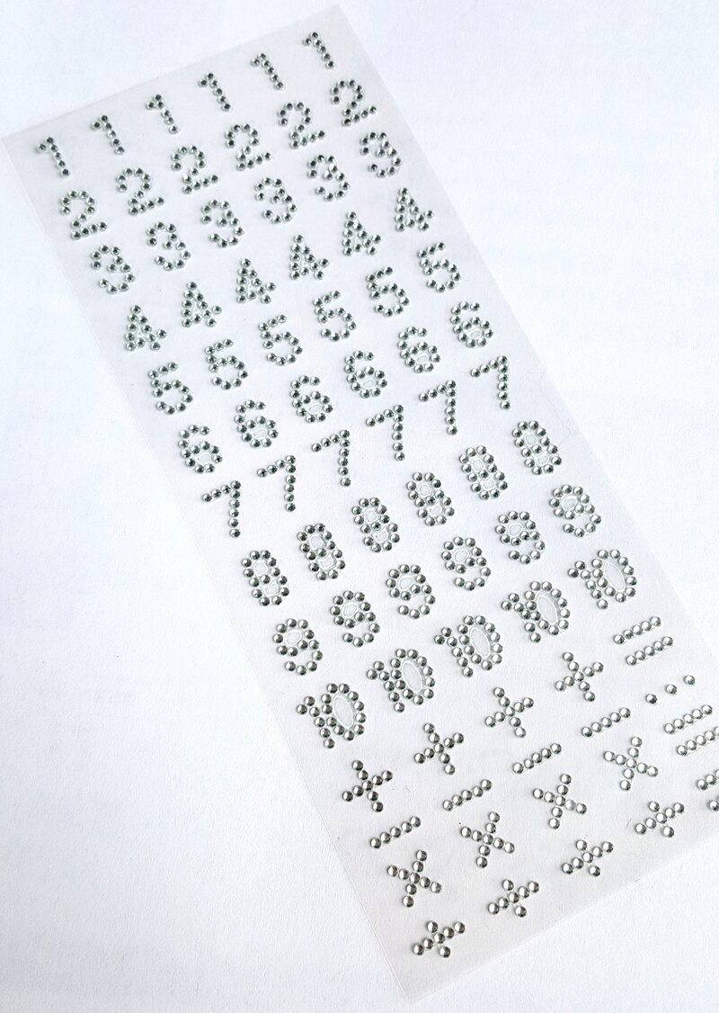 2sheet Mix Color Crystal Alphabet LETTER NUMBER St... – Vicedeal