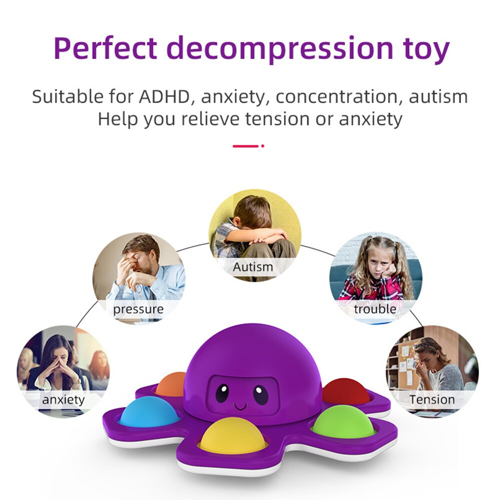 Pop Fidget Relieve Stress Toys Change Face Octopus... – Grandado