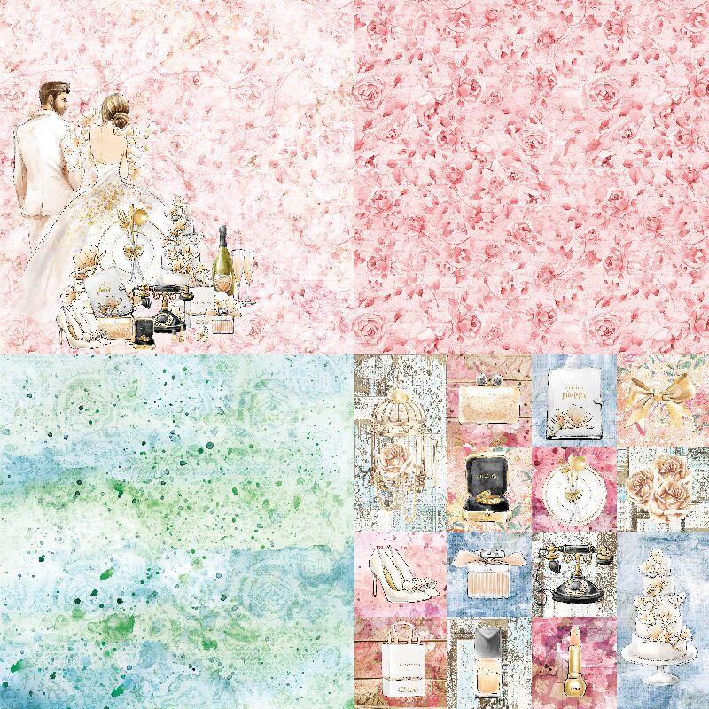 Wedding style Scrapbooking paper pack of 24 sheets... – Grandado