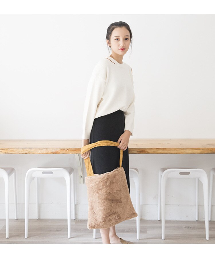 YILE Corduroy and Plush Two Side Usable Eco Should... – Vicedeal