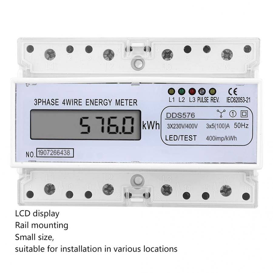 DDS576 Watt Hour Meter LCD Display 3 Phase 4 Wire ... – Grandado