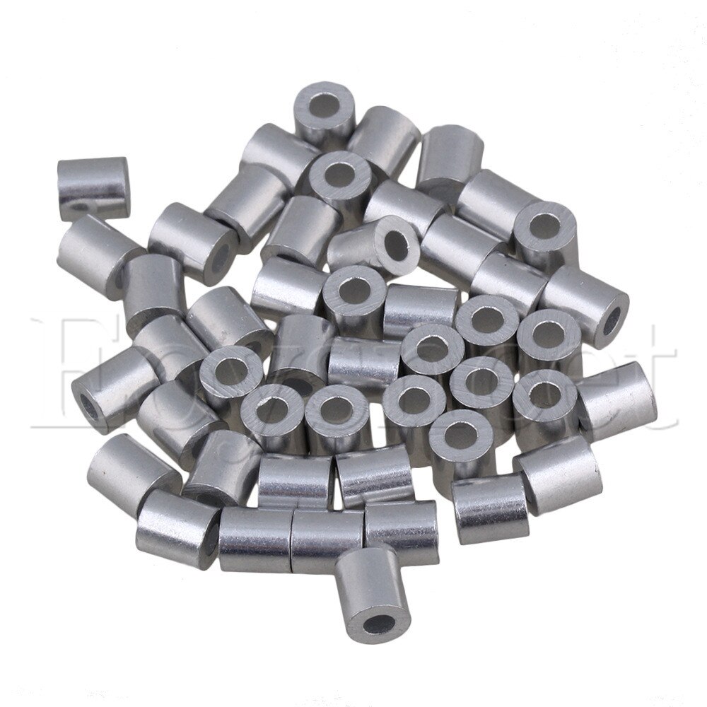 50PCS Silver Wire Rope Round Aluminum Clip Ferrule... – Grandado