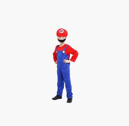 Anime Cosplay Mario Costume Jumpsuit for Boys Kids... – Grandado