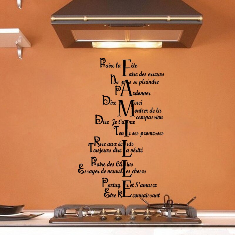 French family motto Sticker Restaurant Kitchen Rem... – Vicedeal