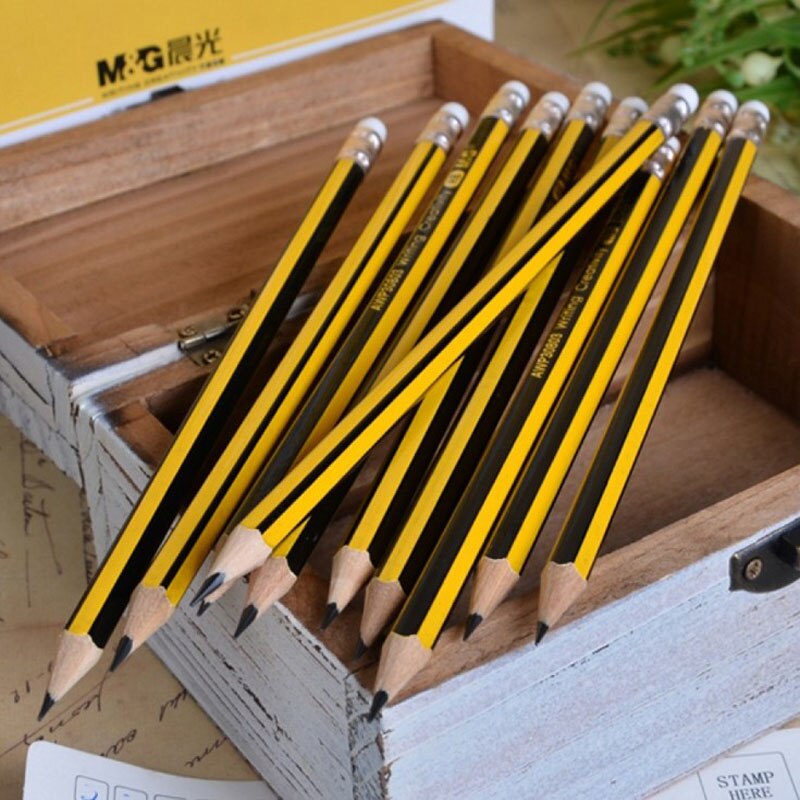 12Pcs/Pack Yellow Wooden Handle HB Pencil Ordinary... – Grandado