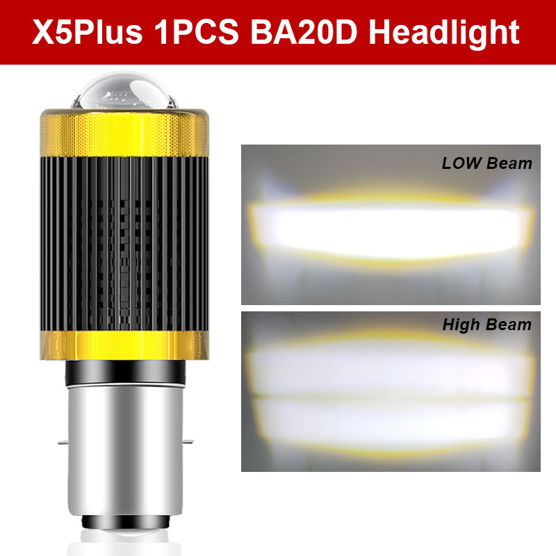 X5Plus H4 LED Moto H6 BA20D LED Motorcycle Headlig... – Grandado