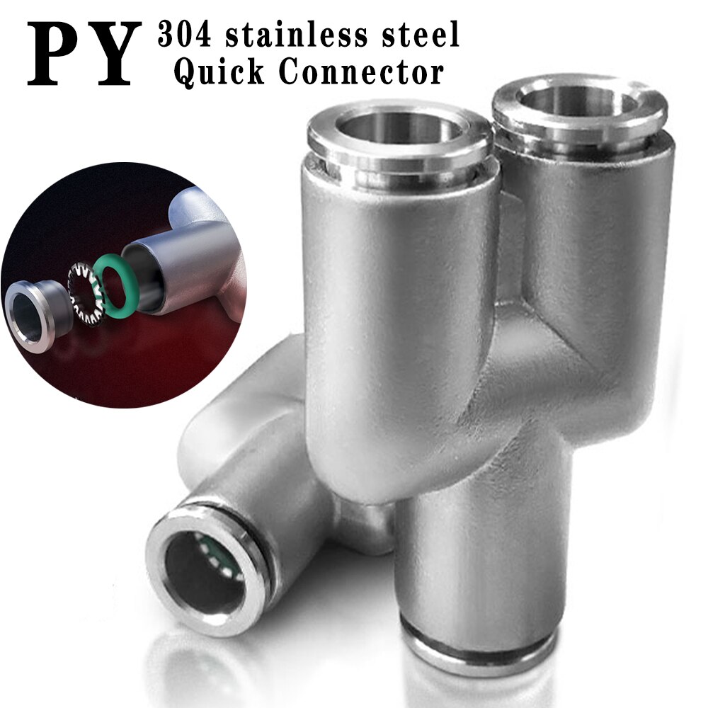 PY pneumatic connector tee 304 stainless steel con... – Grandado