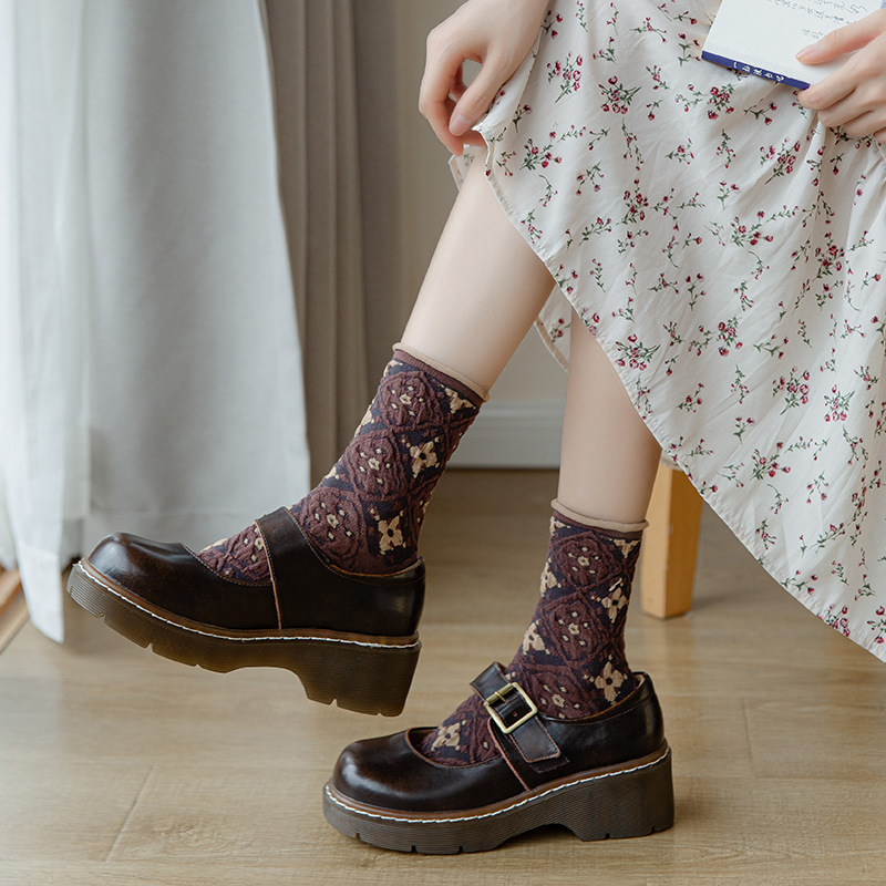 Harajuku Retro Ruffle Frilly Woman Socks Japanese ... – Grandado