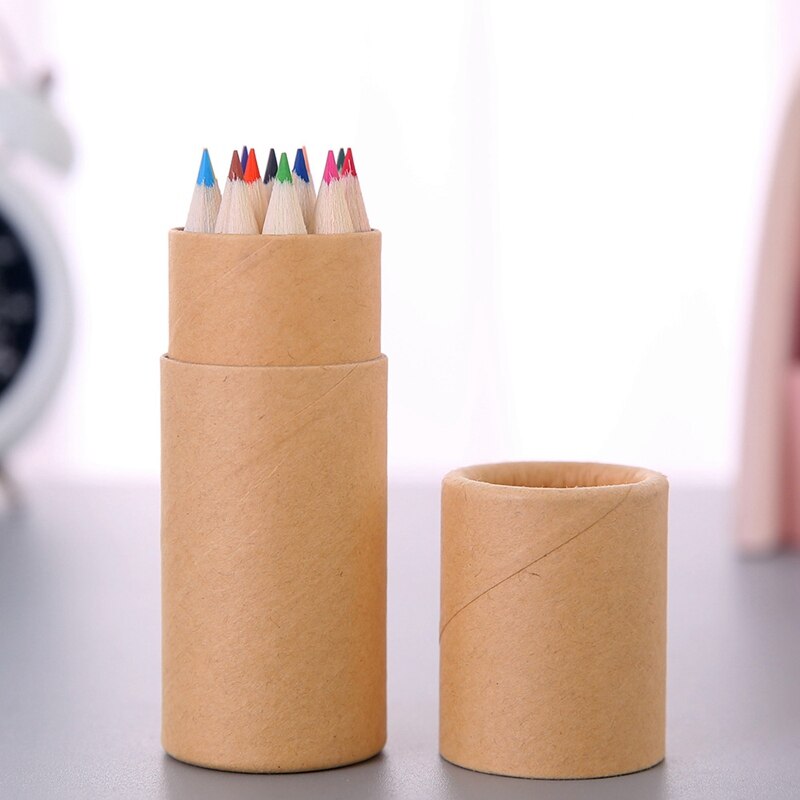 12Pcs/Set Korea Stationery Kraft Paper Tube Pencil... – Vicedeal