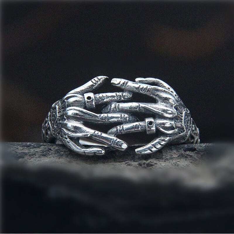 2021 New Vintage Mens Horror Demon Skull Ring Goth... – Grandado