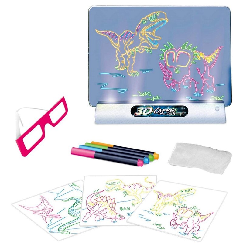 Kids 3D Magic Drawing Pad Fluorescent Puzzle Lumin... – Vicedeal