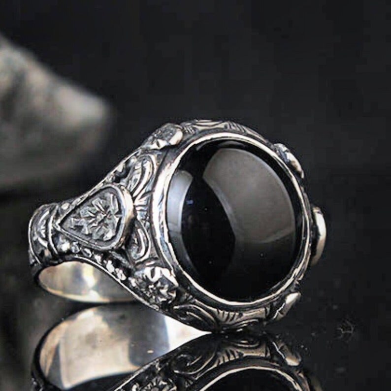 Ring Mannen, Onyx Ring Man, Ring Man Zilver, Man S... – Vicedeal