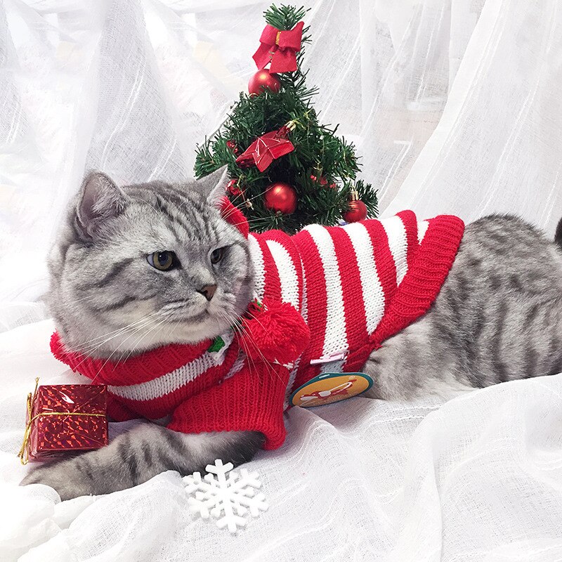Herfst Winter Cat Warme Trui Kerst Bal Pet Kleding... – Vicedeal