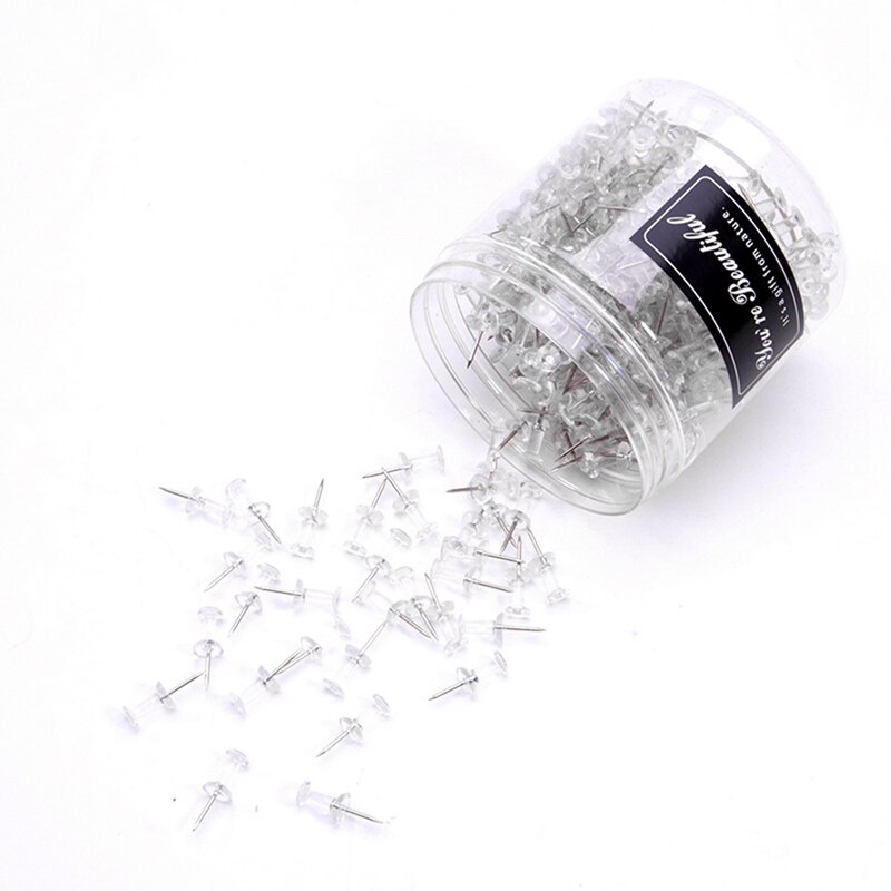 400Pcs Colorless Transparent Push Pins Thumb Thumb... – Grandado