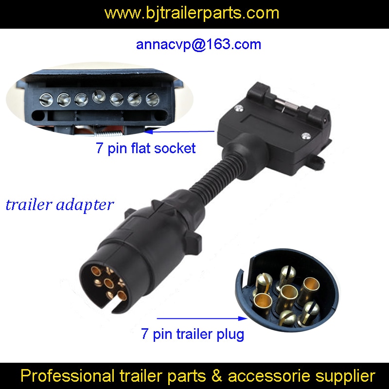 7 pin trailer round plug male to 7 pin flat female... – Grandado