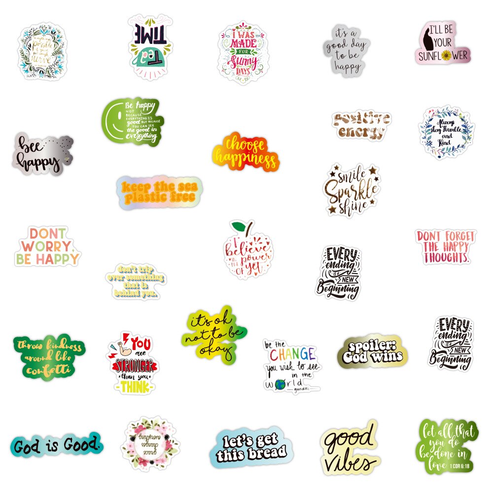 100Pcs Colorful Inspirational Words Sticker Motiva... – Grandado