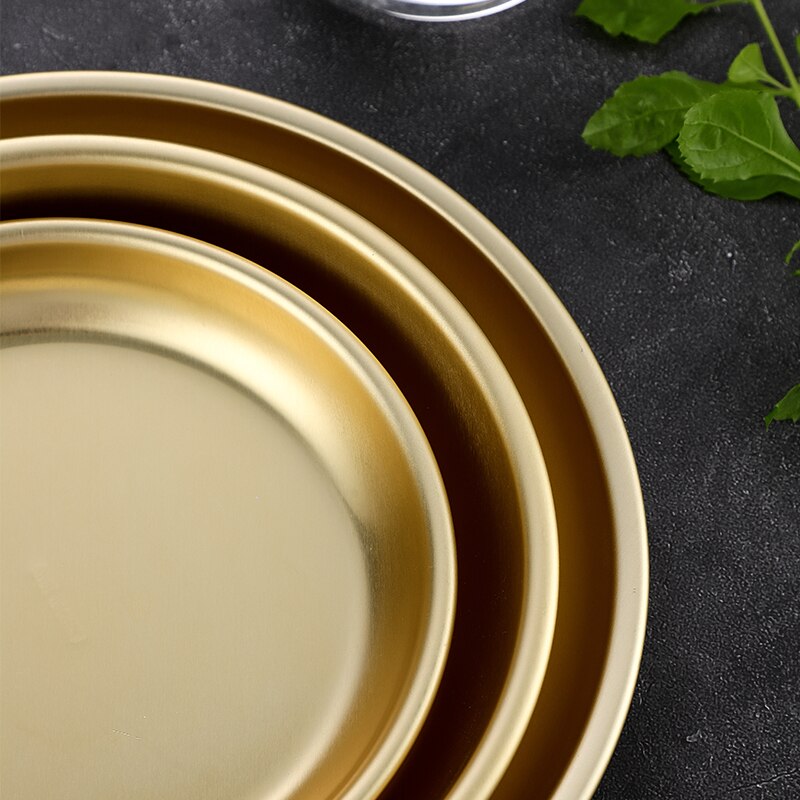 Yellow Aluminum Plate Golden Disc Baking Pan Plate... – Vicedeal