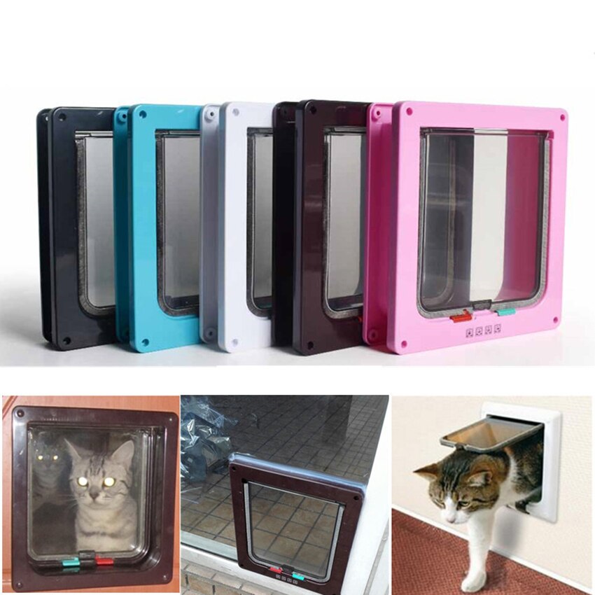 4 Way Lockable Security Dog Cat Kitten Door Securi... – Grandado
