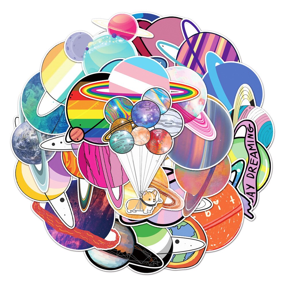 10/50PCS Outer Space Stickers Toys for Children UF... – Vicedeal