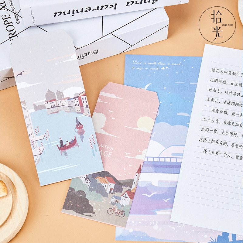 4 Set Letter envelope Kraft Paper Envelopes Cute K... – Vicedeal