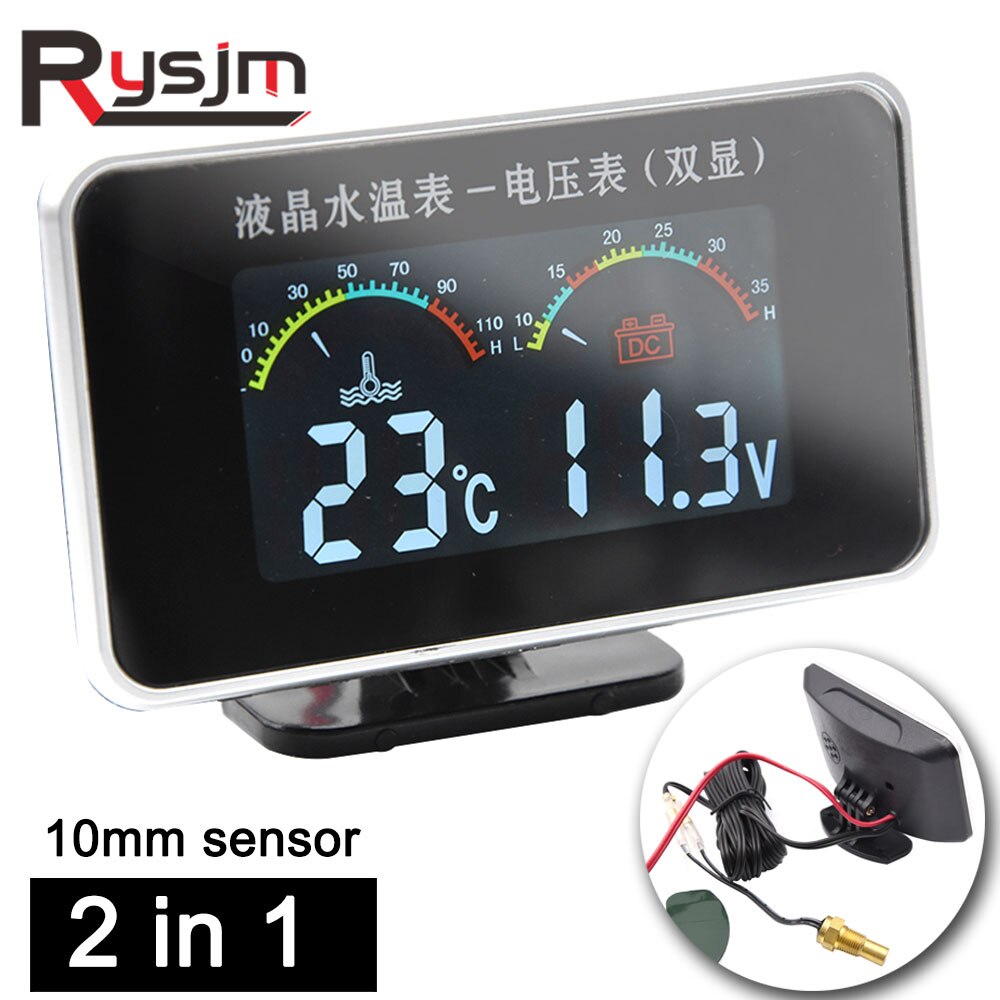 HD 2 In 1 water temp gauge Voltmeter Universal The... – Grandado