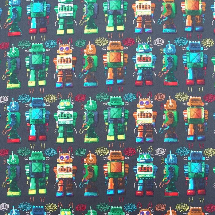 1 yard Christmas fabric, robot,car,Santa Claus, Bo... – Grandado