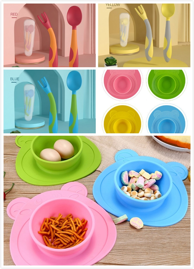 Baby Siliconen Plaat Kids Kom Platen Babyvoeding B... – Grandado