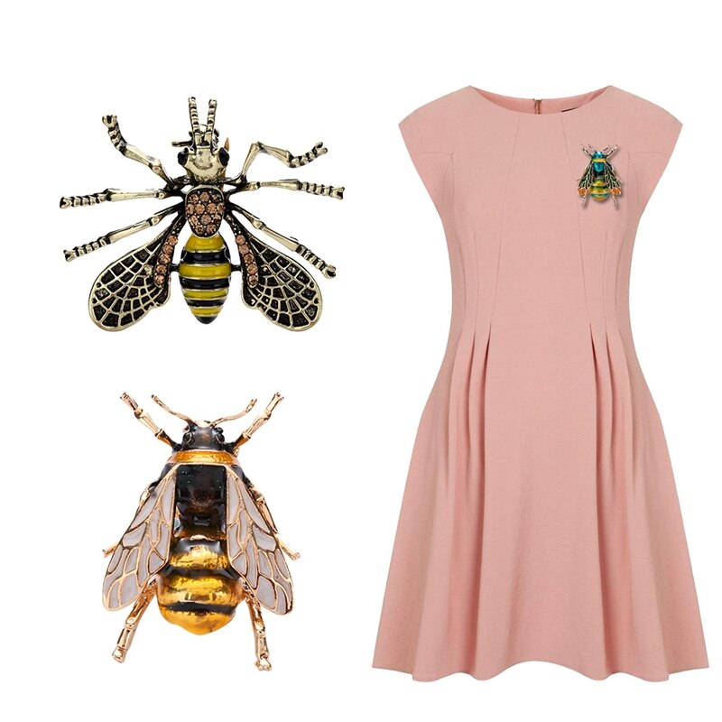 3Pcs Stijl Vintage Bee Broches Unisex Insect Metal... – Grandado