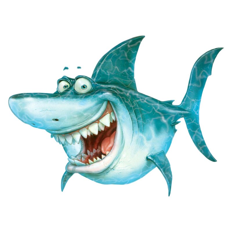 Three Ratels QC165 Funny shark wall stickers for b... – Vicedeal