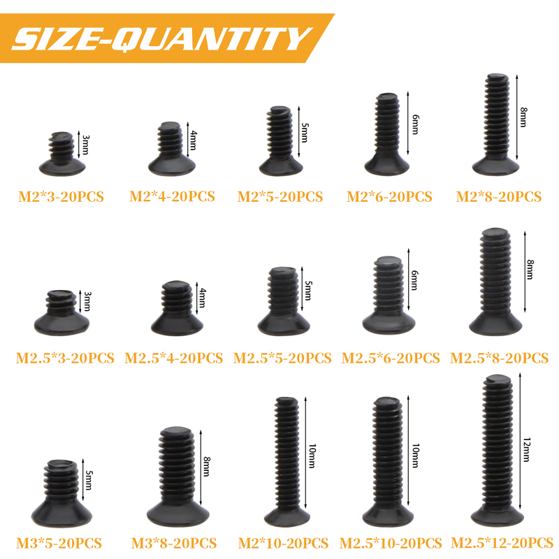 300/360Pcs M2 M2.5 M3 Km Schroef Platte Kop Philli... – Vicedeal