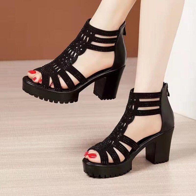 Sandales de gladiateur à talons hauts pour femmes,... – Grandado