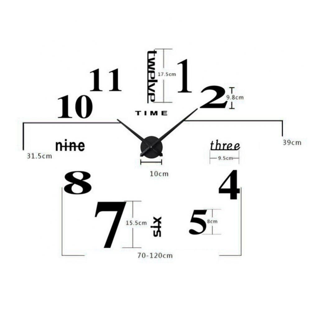 Moderne Cijfers Letters 3D Wandklok Sticker Diy Wo... – Vicedeal