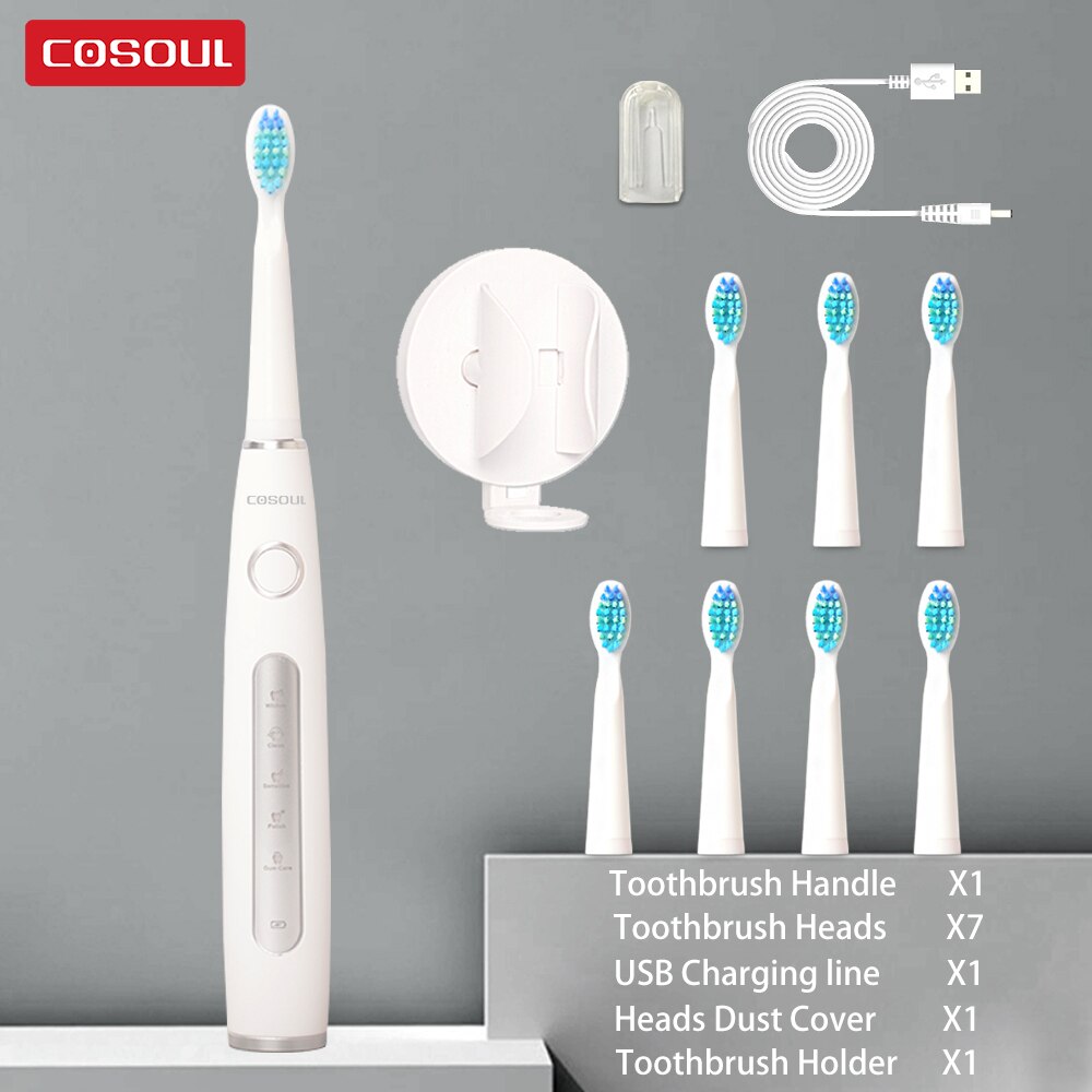 COSOUL Electric Toothbrush Sonic Clean Whiten 5 Mo... – Vicedeal