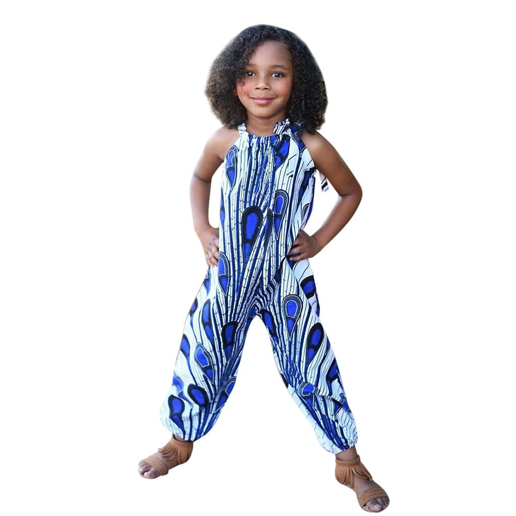 Girls Ethnic Overalls African Dashiki Geometric Di... – Grandado