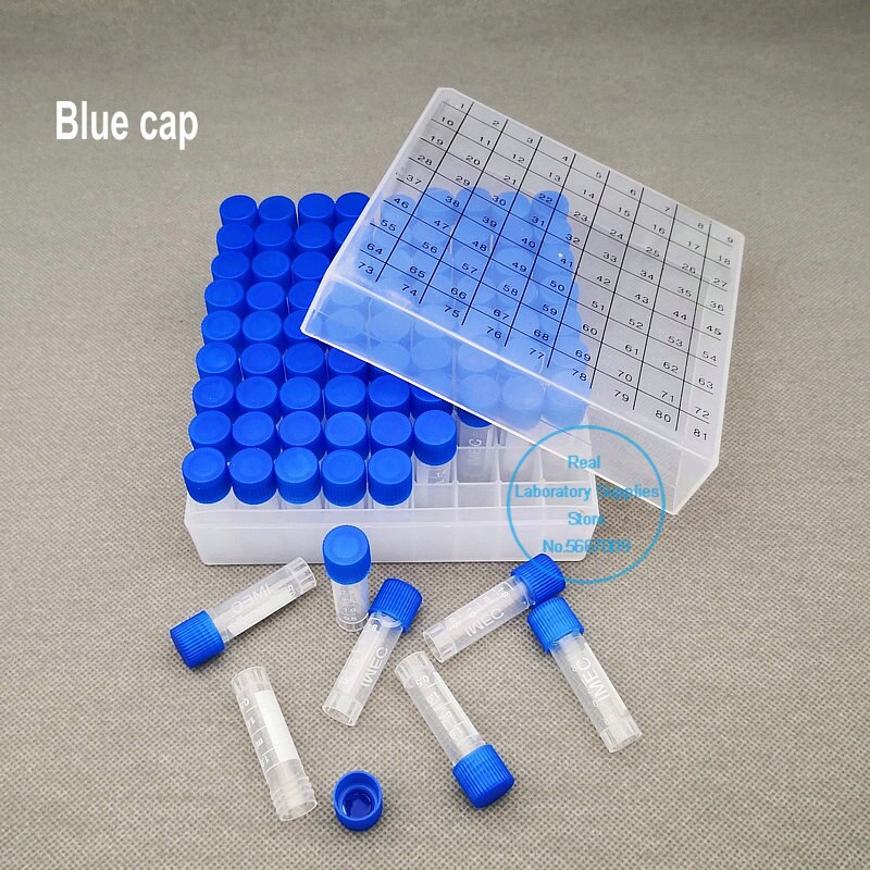 81pieces plastic 1.8ml freezing tube + one piece 8... – Vicedeal