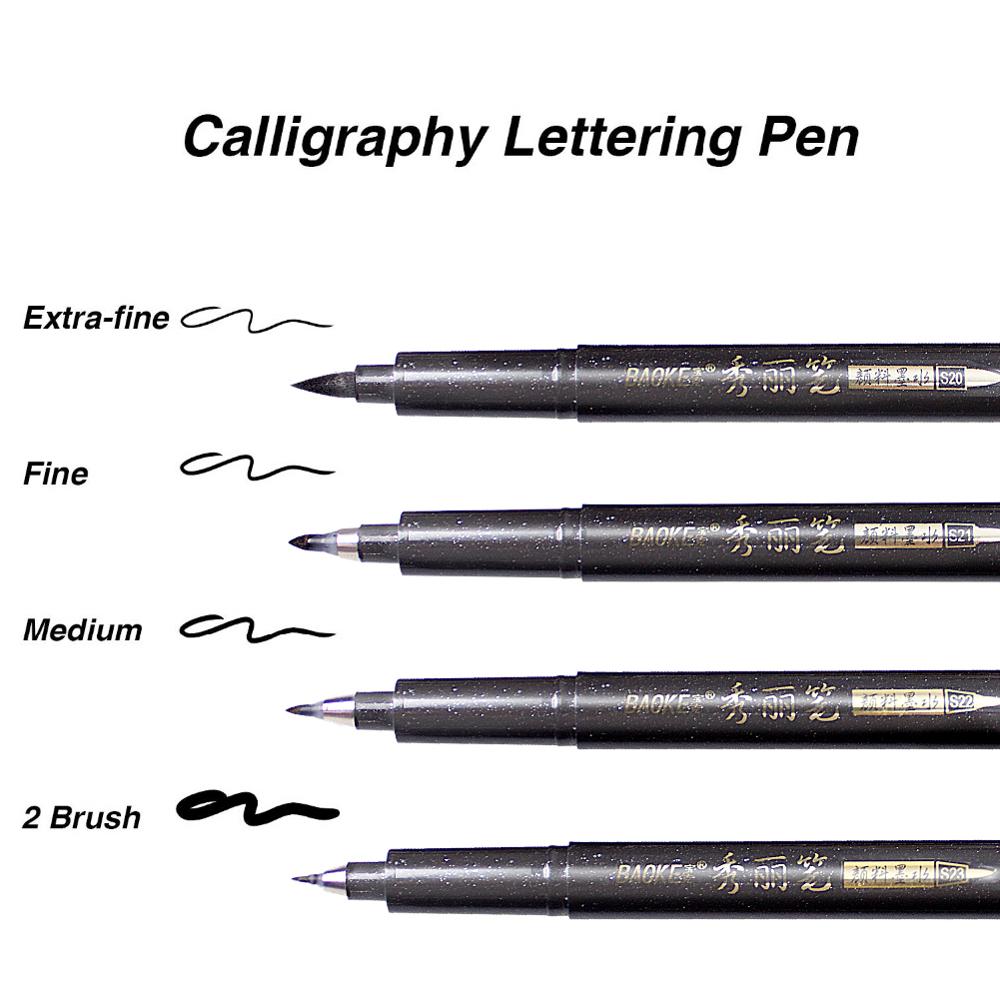 Calligraphy Brush Pen Set 4 Pcs Pen School Kit art... – Grandado