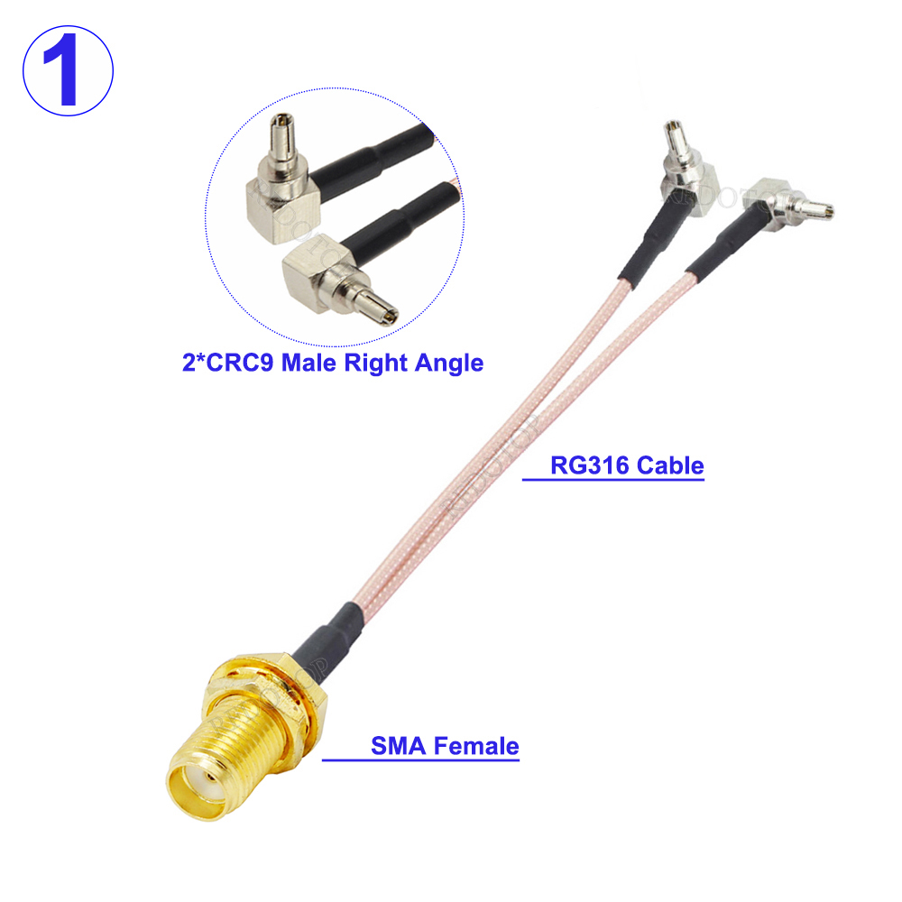 Antena 3G/4G SMA hembra a conector Dual CRC9/TS9 R... – Grandado
