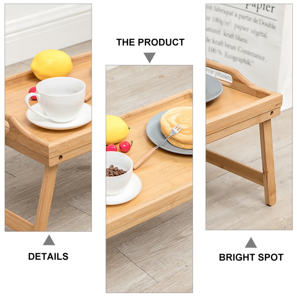 Bamboo Bed Tray Table with Folding Legs Foldable S... – Grandado