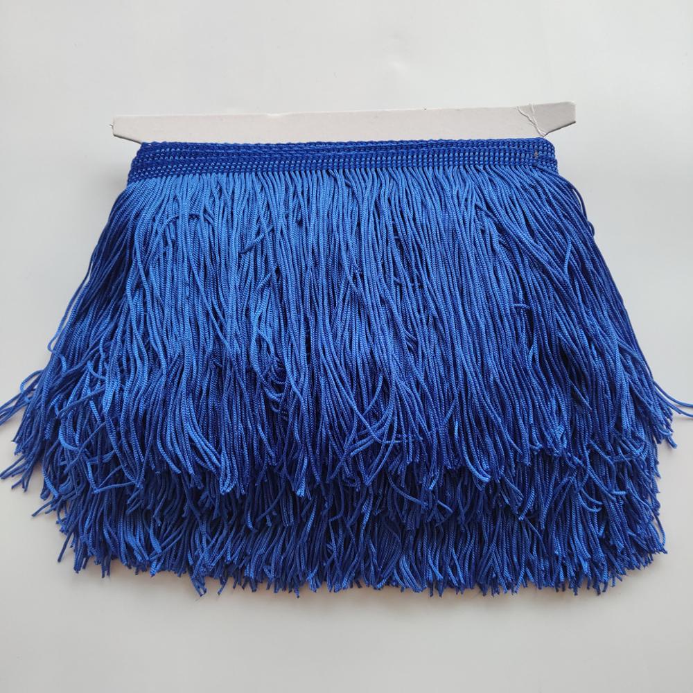 15CM Long 1 Meters Blue Lace Fringe Trim Polyester... – Vicedeal
