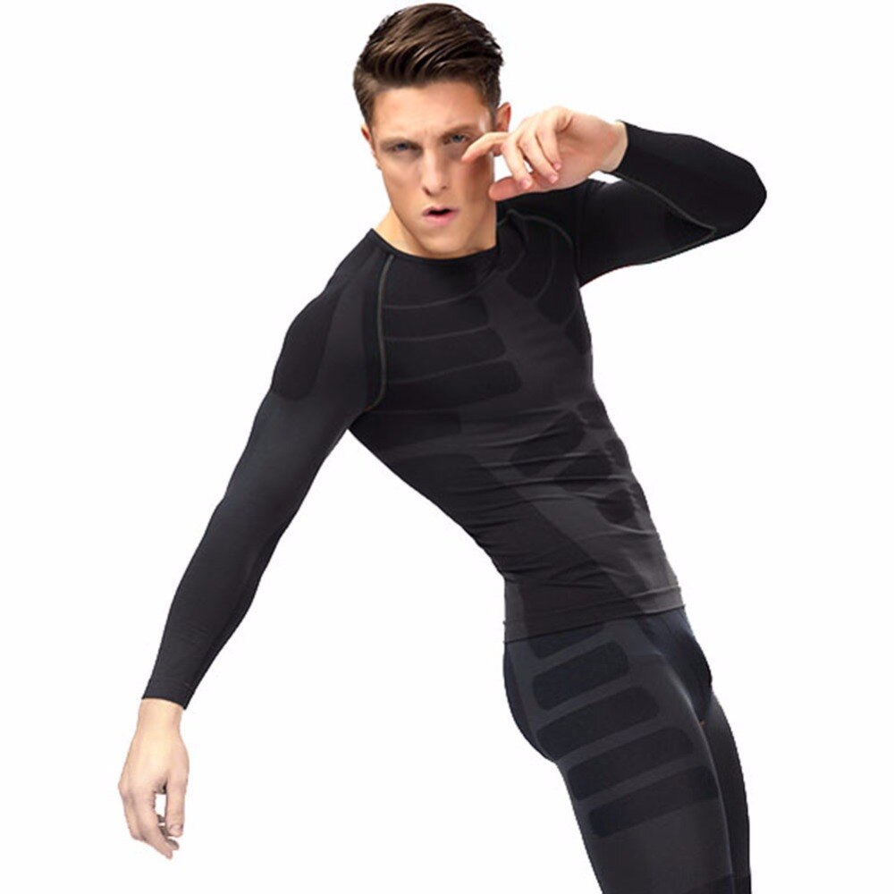 Men Fitness Compression Tight Tops Long Sleeve Gym... – Vicedeal